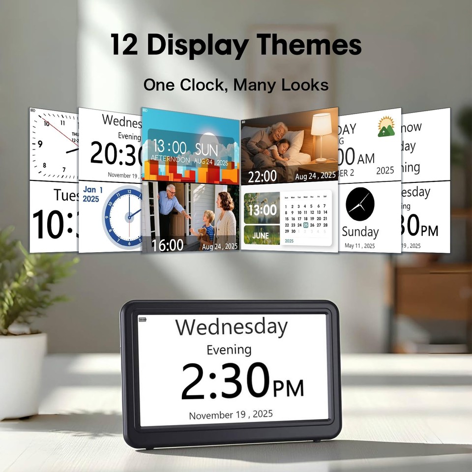 Raynic 7” Rechargeable Digital Calendar Clock, Dementia & Alzheimer ...