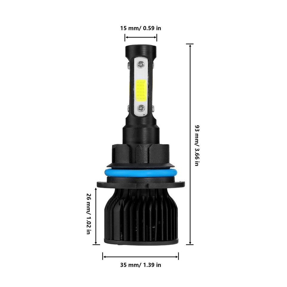 4 Sided 9004 LED Headlight Bulb Hi/Lo Beam 10000W 3600000LM 6000K Super ...