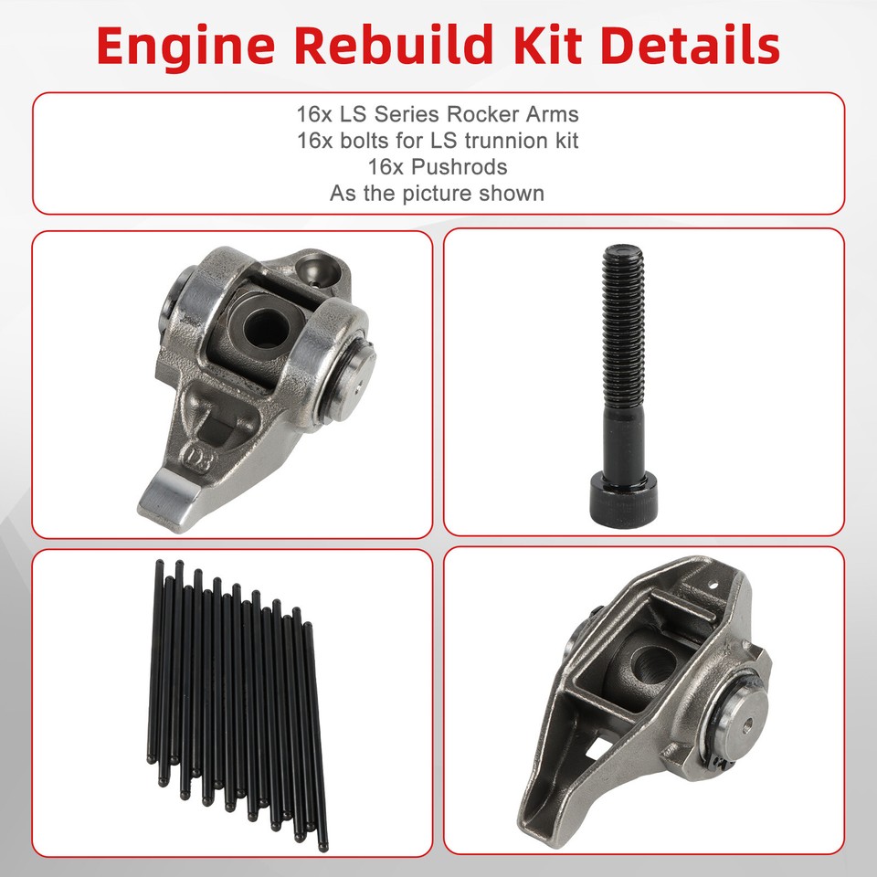 Roller Rocker Arms +Pushrods Set for Chevrolet GMC LS 4.8L 5.3L 5.7L 6 ...