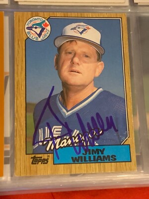 JIMY WILLIAMS AUTOGRAPHED SIGNED 1987 TOPPS CARD BLUE JAYS COA | eBay