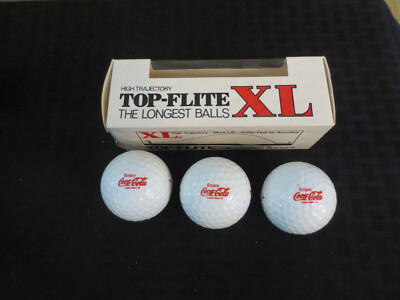 New Spalding Top Flite XL Golf Ball Pack/Sleeve Coca Cola Logo 3 balls ...