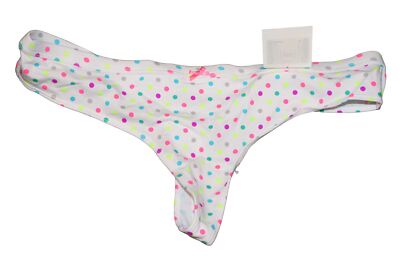 LADIES 2X WHITE THONG WITH COLORFUL DOTS SKU 10000000041 | eBay