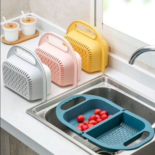 Foldable Vegetable Basket Food Organization Draining Bowl Household | eBay