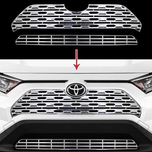for 2019-2023 Toyota Rav4 Chrome Snap On Grille Overlay Front Grill ...