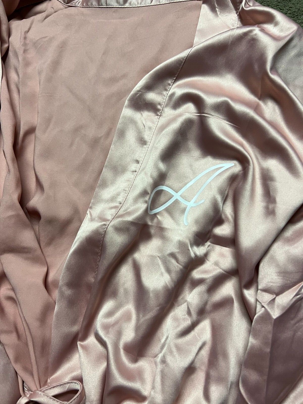 rose gold/pink wedding day robe "A" inital | eBay