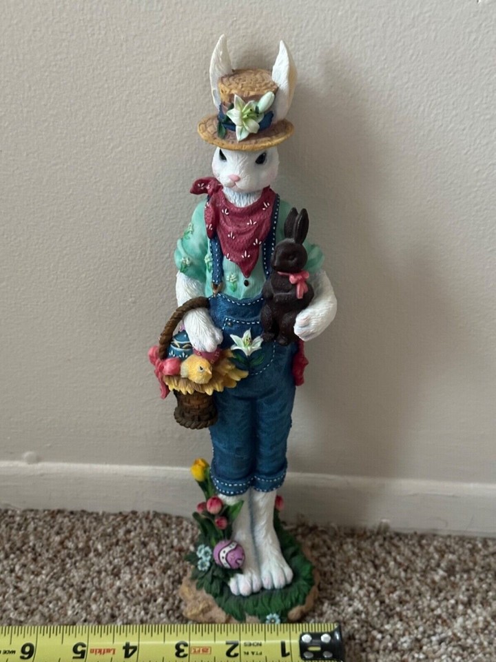 Lenox Gardening Easter Bunny 2001 Sculpture Hand Painted Porcelain ...