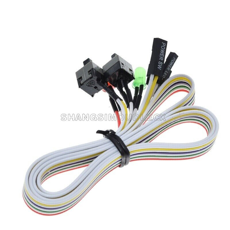 65cm ATX PC Desktop Case Power On Off Reset Cable with Dual Switch LED ...