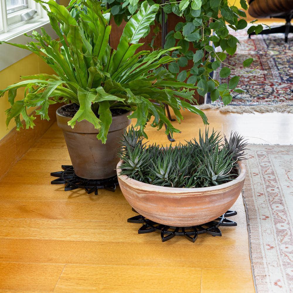 ACHLA DESIGNS Flower Trivet 12" Weather Resistant Wrought Iron Black ...