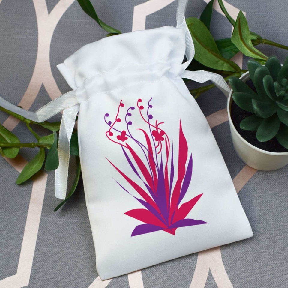 'Exotic flower' Satin Drawstring Bag/Pouch (SB040314) | eBay