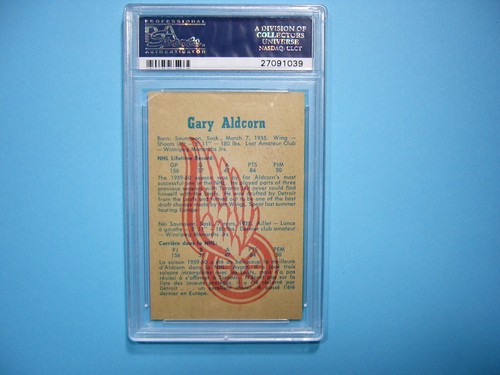 1960 1960/61 PARKHURST NHL HOCKEY CARD #33 GARY ALDCORN PSA 9 MINT ...
