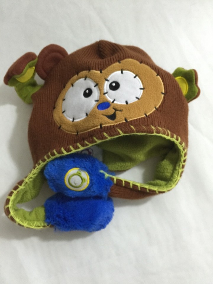 Flipeez Hat Monkey Children Kids Winter Cap Animal Shape Head Warmer ...