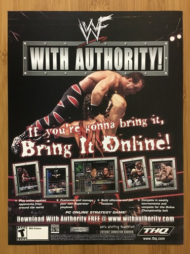 WWF With Authority! PC 2000 Vintage Print Ad/Poster Official KANE Art ...