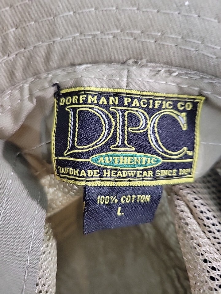 DPC Dorfman Pacific Co. Mesh Vent Wide Brim Cotton Hat Leather Strap ...