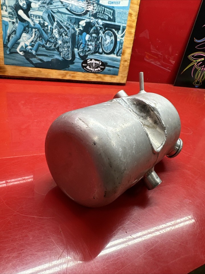 Harley Chopper Triumph BSA Oil Tank Aluminum Round Spun Rigid Hard Tail ...