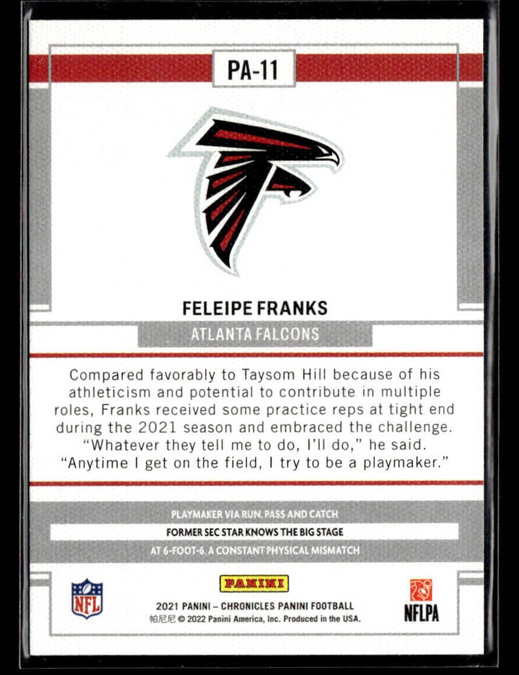 2021 Panini Chronicles #PA-11 Feleipe Franks Panini card | eBay