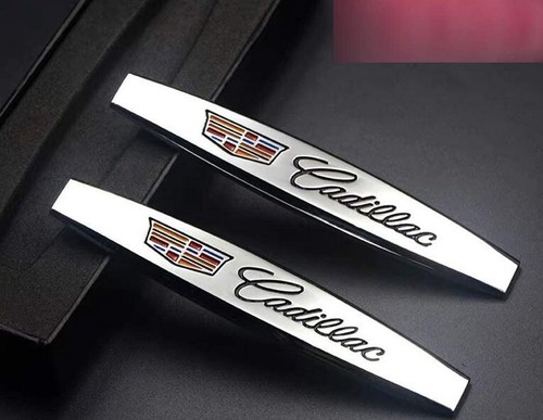 2x For Cadillac Car Side Fender Emblem Auto Body Badge Decal Sticker ...