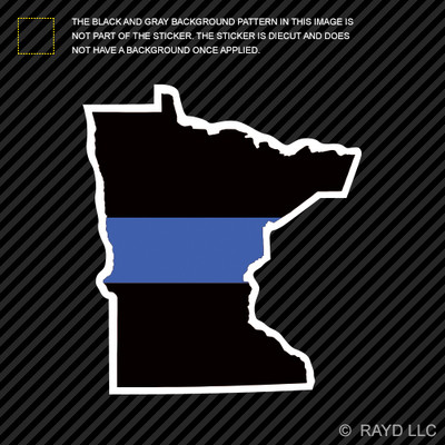 Minnesota State Shaped The Thin Blue Line Sticker Self Adhesive police ...