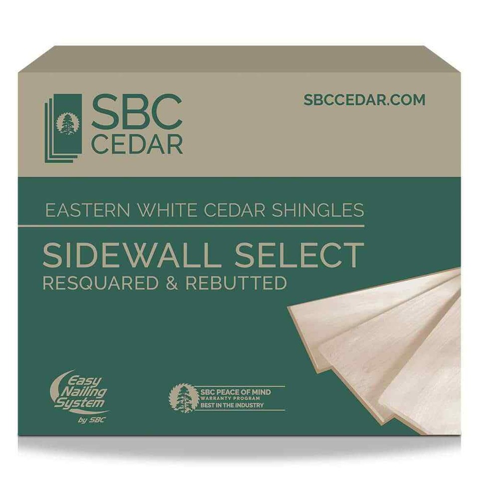 16 in. Sbc Long Natural Kiln Dried Eastern White Cedar Shingle Siding ...