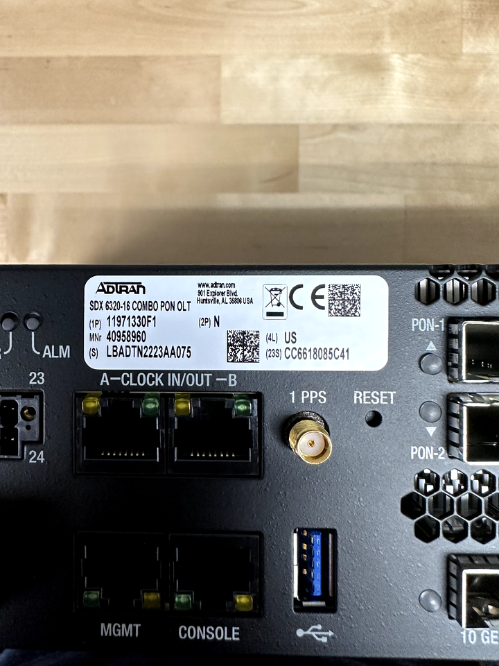 Adtran SDX6320-16 16-Port XGS-PON OLT, DC Powered, 11971330F1 ...