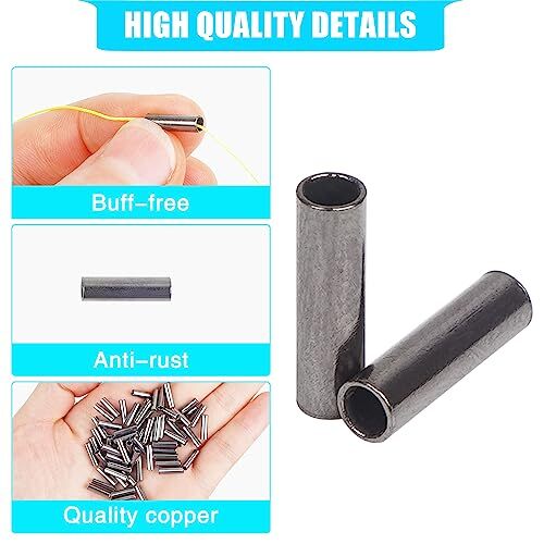 Wire Rope Fishing Crimp Sleeves KitSingle and Double Barrel Brass ...