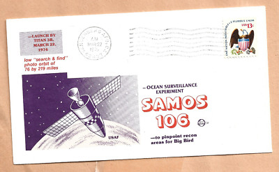 SAMOS 106 LAUNCH BY TITAN 3B MAR 22,1976 VAFB SPACE VOYAGE COVER NASA ...