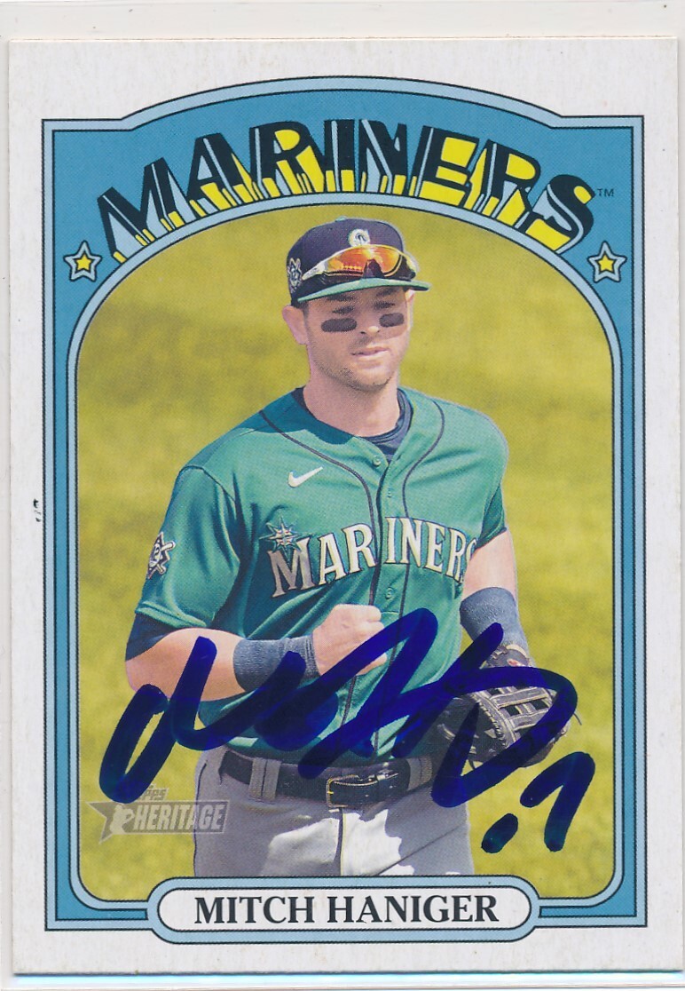 Mitch Haniger Seattle Mariners Autographed 2021 Topps Heritage High ...