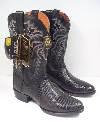 DAN POST MEN'S 11 D BLACK WINSTON LIZARD WESTERN COWBOY BOOTS ROUND TOE ...