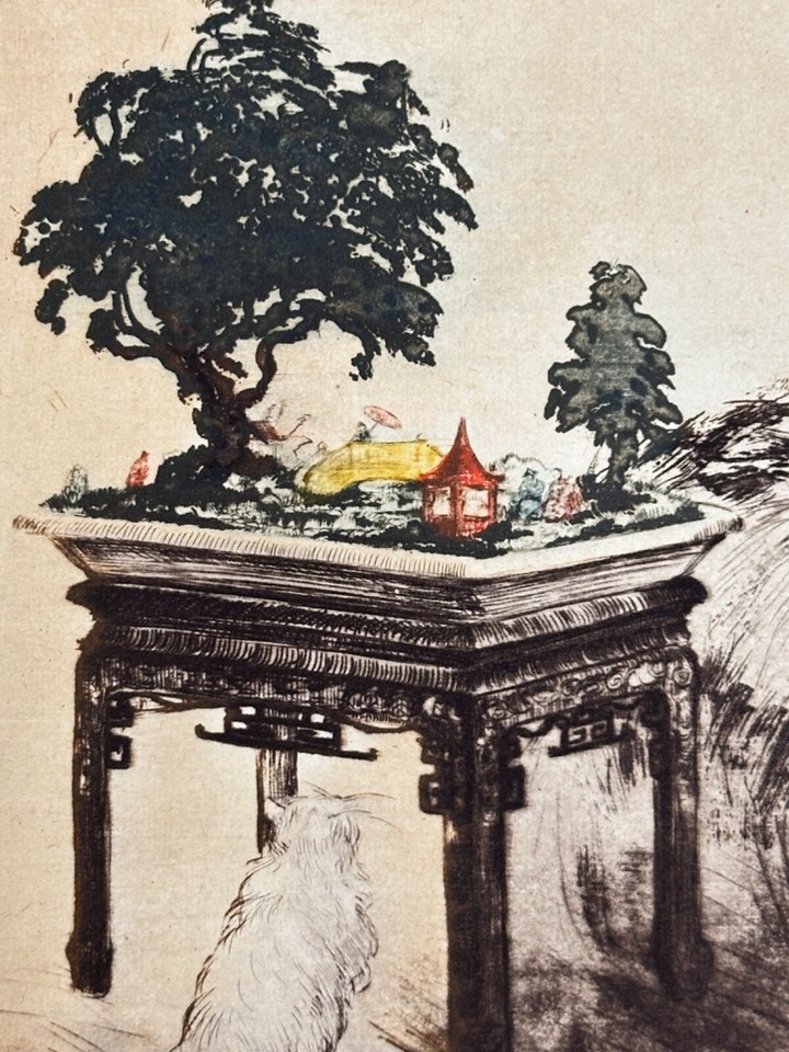 Elegant Portrait Print The Japanese Garden Louis Icart Art Deco | eBay UK