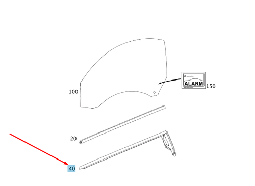 MERCEDES-BENZ SLK R171 Front Left Door Strip A1717200124 NEW GENUINE ...
