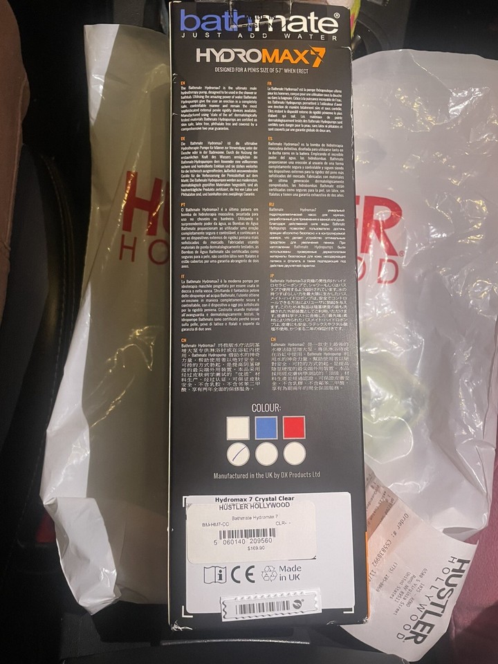 New Model Bathmate Hydromax 7 Hydropump Clear Penis Enlarger Water Pump ...