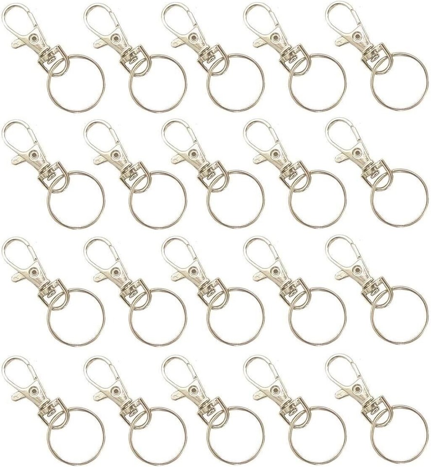 Stainless Steel Lobster Clasp 38 mm Trigger Swivel Clasps Split Fob Key ...