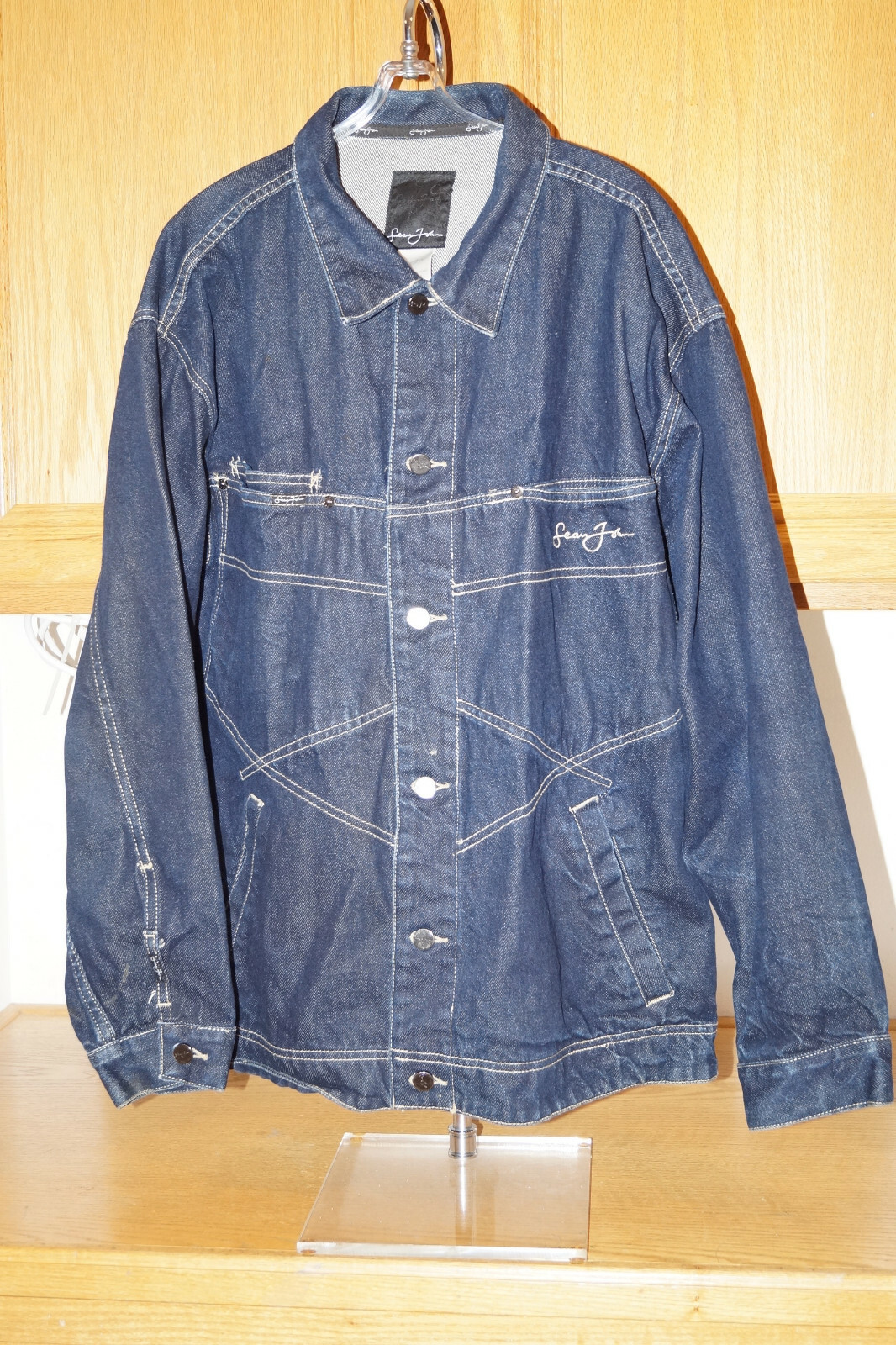 VINTAGE SEAN JEAN DARK BLUE DENIM JACKET L LARGE - Gem