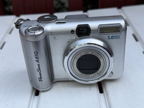 Canon PowerShot A610 5.0MP Digital Camera Silver Tested 512MB - READ ...