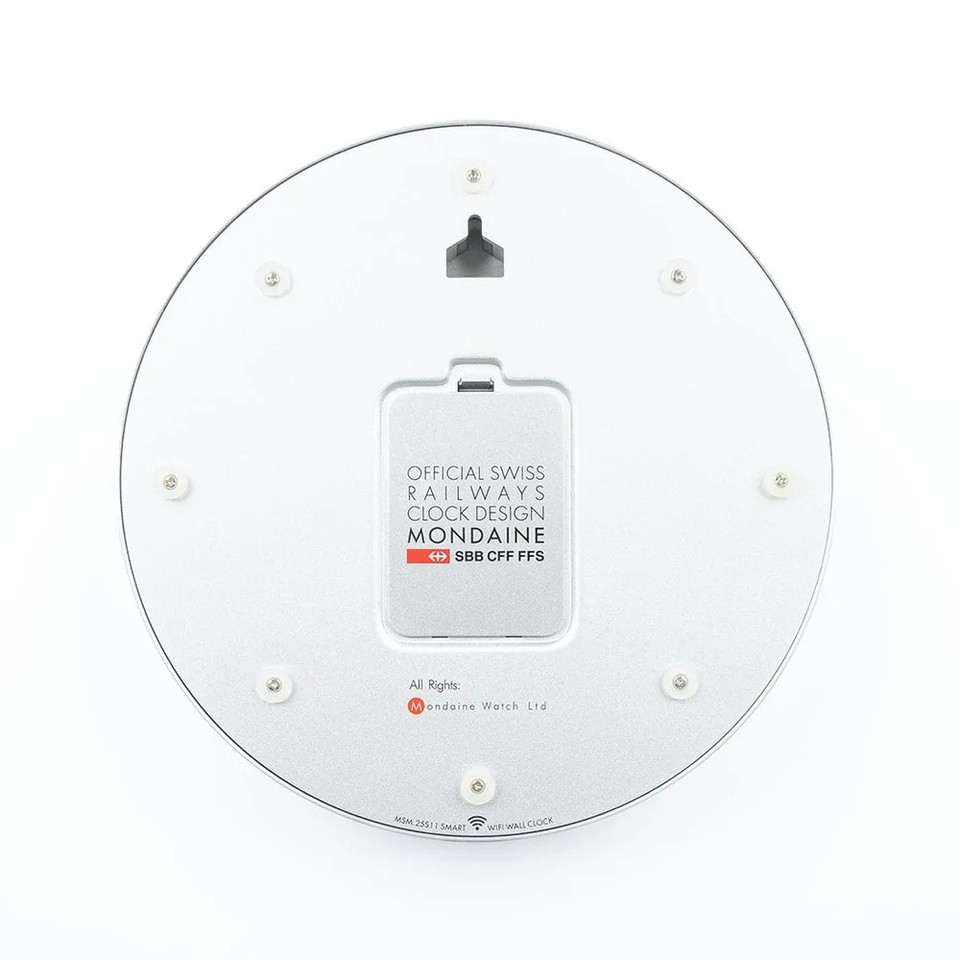 Mondaine Wall Clock Smart Stop2Go WiFi Clock, MSM.25S11.1 Diameter 25Cm ...