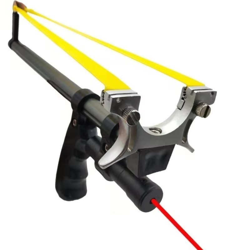 Outdoor Telescopic Slingshot with Red Laser Aim Hunting Slingshot ...