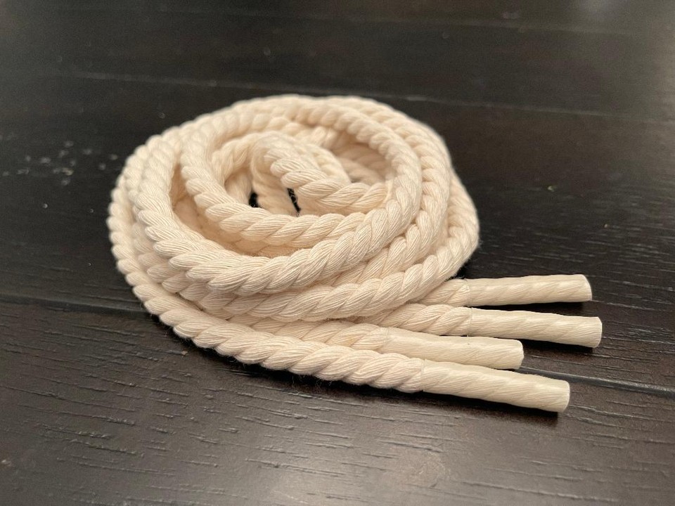 Thick Rope Shoe Laces Travis SB Dunk AJ AF1 Off White Black Braided ...