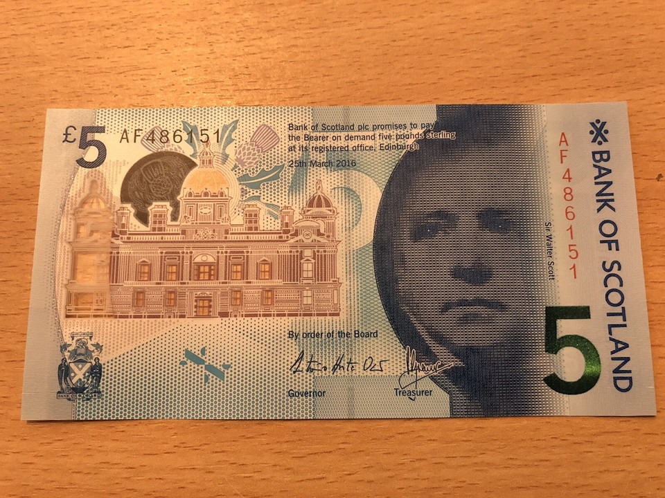 Qty x 1 Bank Of Scotland £5 POLYMER Banknote, 25.03.2016 New ...