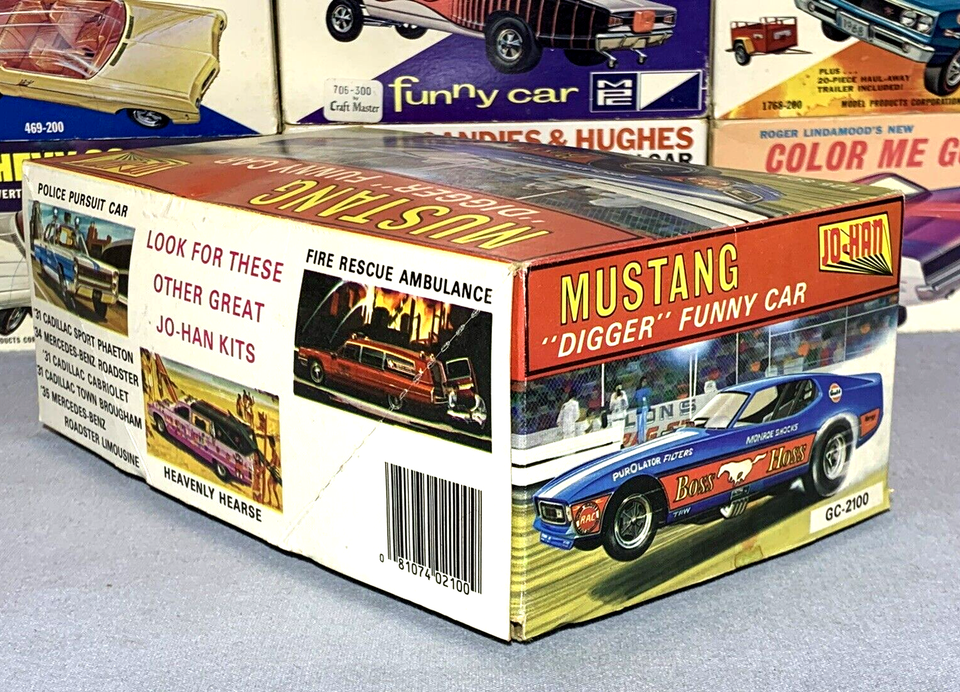 JoHan FORD MUSTANG "BOSS HOSS" DIGGER FUNNY CAR KIT#GC-2100 AMT MPC NOS ...