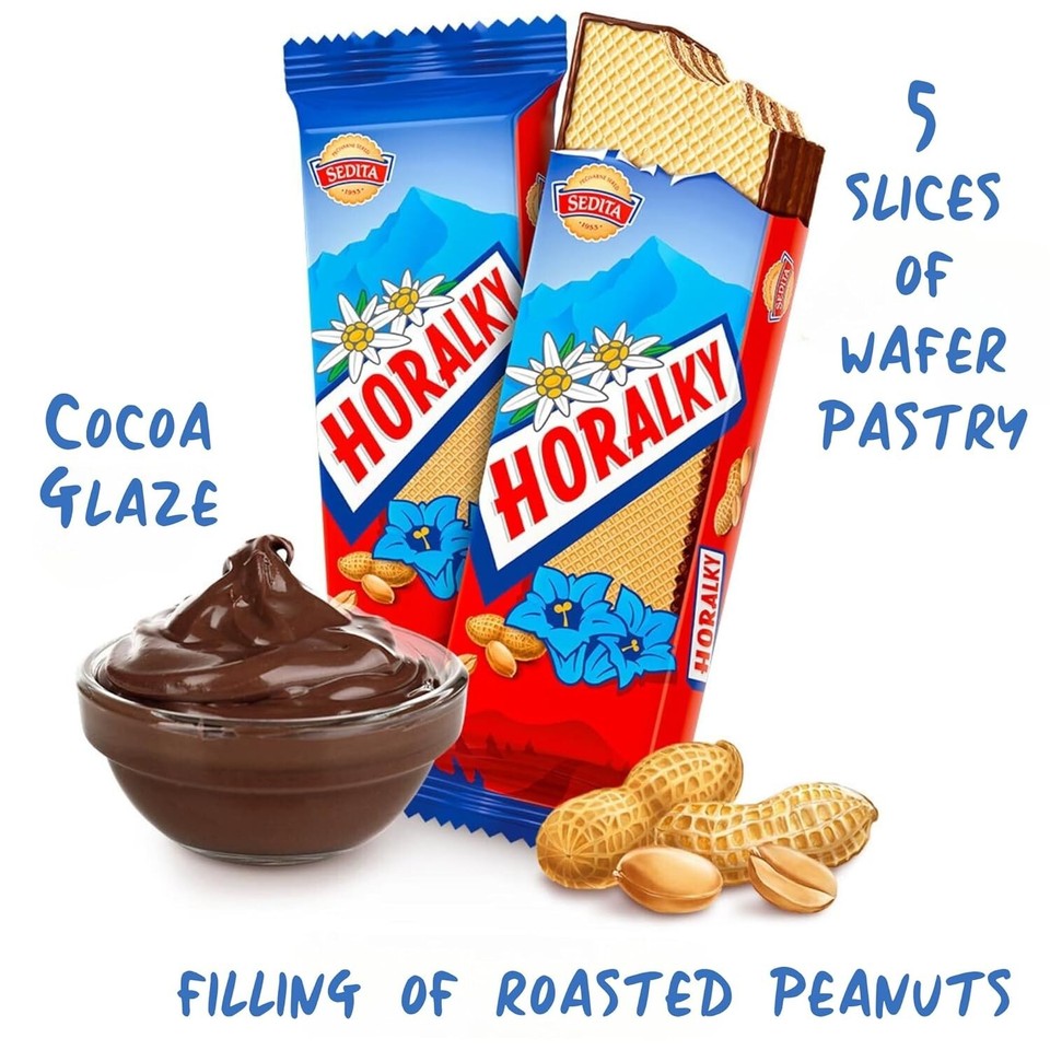 HORALKY - European Czech and Slovak Wafers Chocolate with Peanut BOX ...