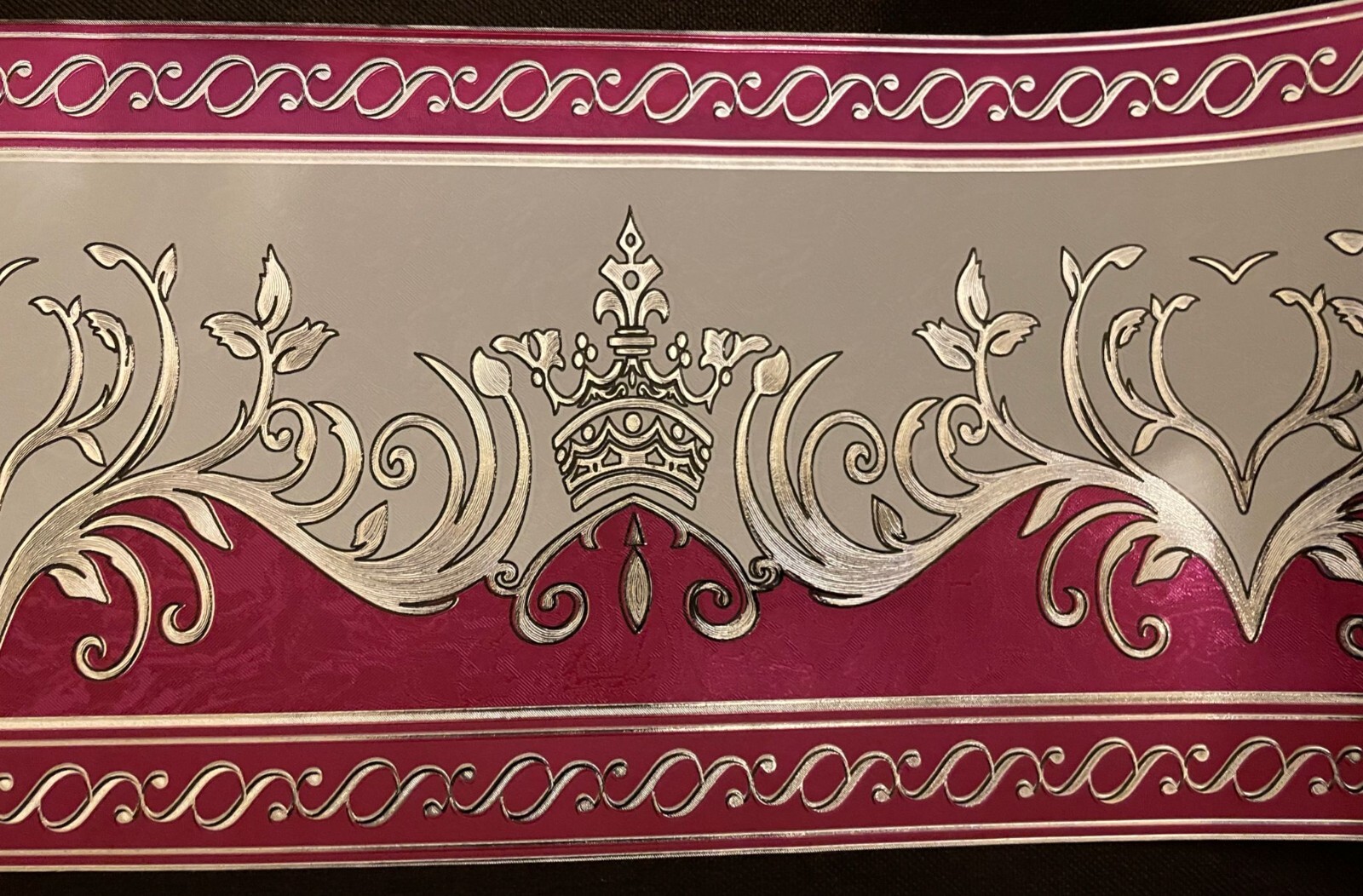 wunderschöne Barock Bordüre PLUM Weiss S 5m lang 17,7 cm breit ...