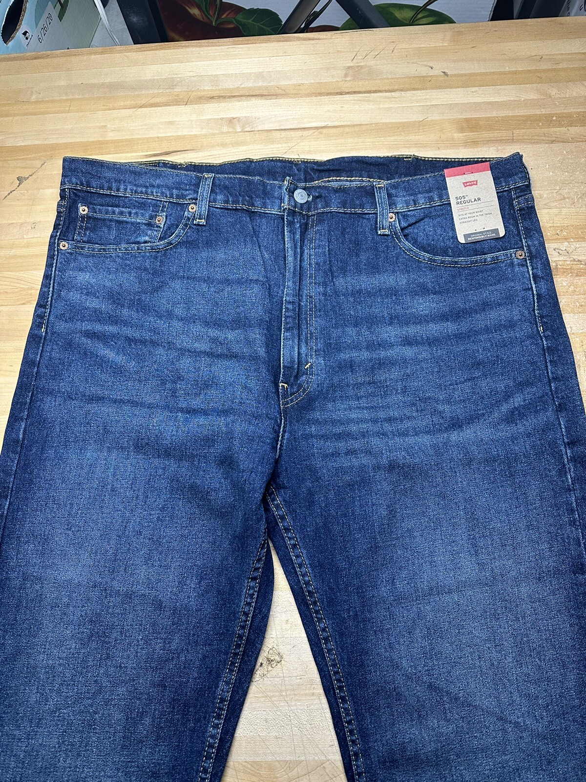 NEW Levis 505 Mens Jeans Regular Fit Straight Leg 42X34 505-2540 | eBay