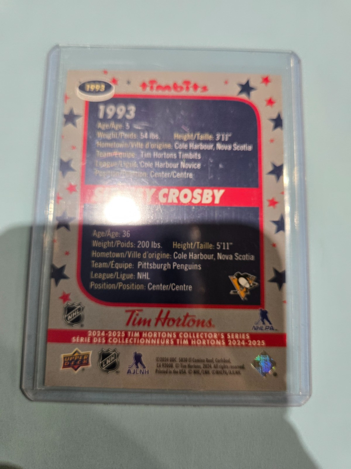 2024-25 UD Tim Hortons TIMBITS NHL SIDNEY CROSBY Hockey Card # 1993 | eBay