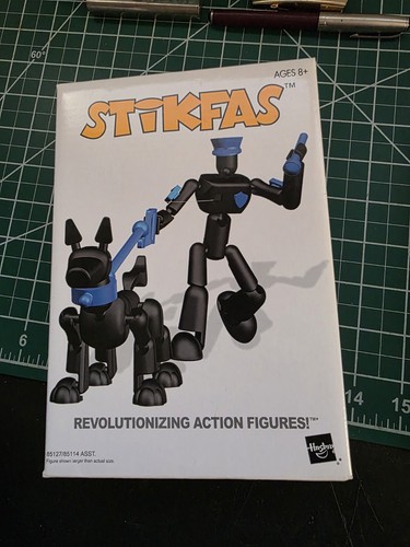 Stikfas Alpha Male K-9 Police Unit AFK 10 Cop and Dog 2003 Hasbro NEW ...