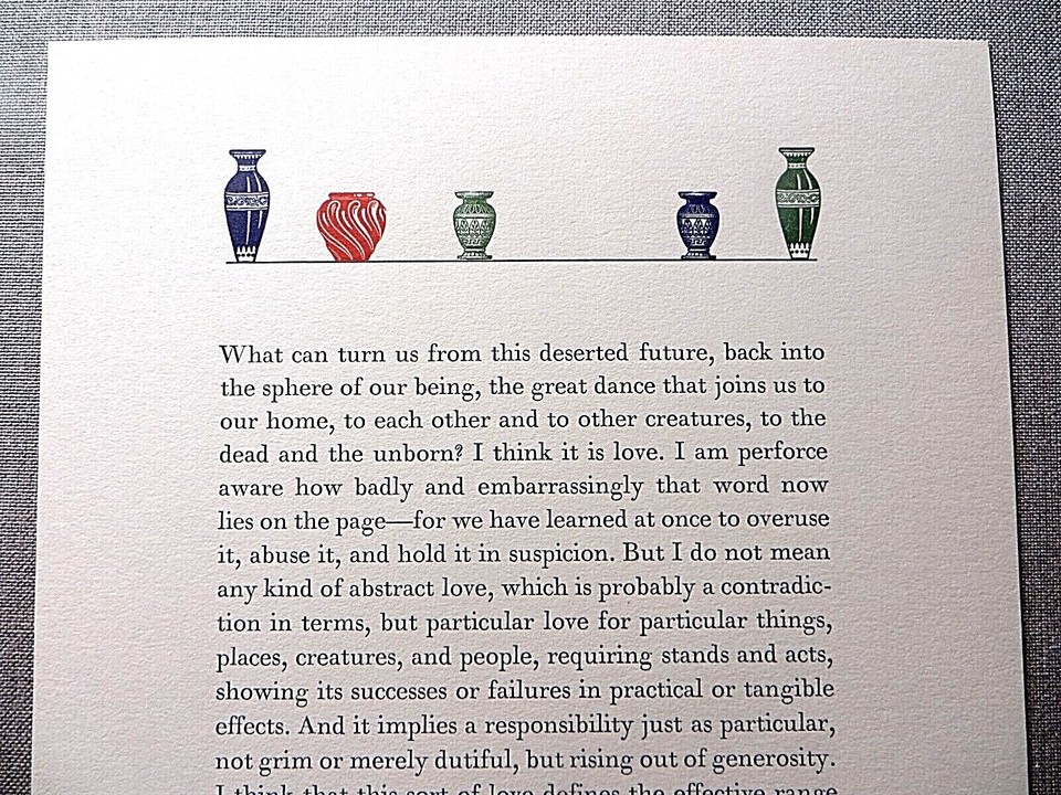 Wendell Berry- BROADSIDE TO HONOR LEGACY OF NORTH POINT PRESS, 7X14 ...