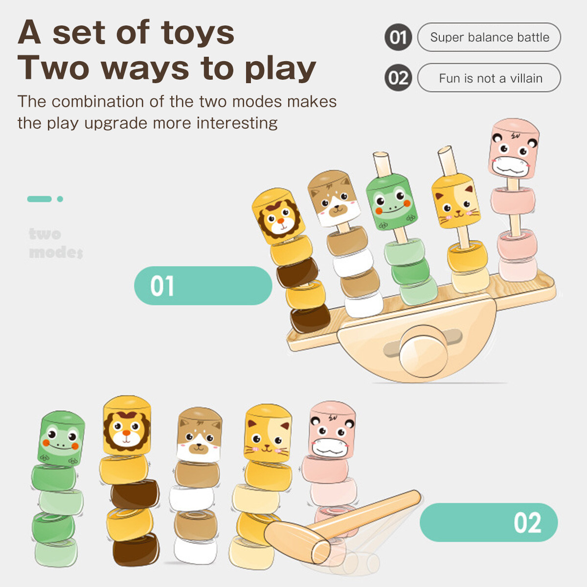 Animal Balance Toys Educational Stacking Blocks Toys Interactive ...