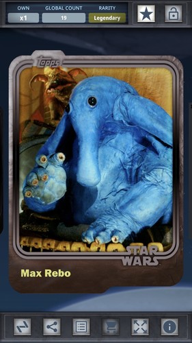 Topps Star Wars Card Trader 2015 Max Rebo Monument Legendary Lmt Of 19 ...