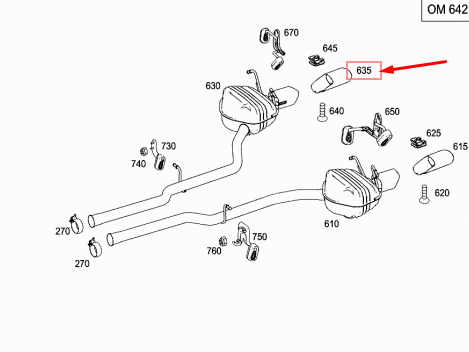 MERCEDES-BENZ GLK X204 Right Exhaust Tail Pipe Trim A2044902927 NEW ...