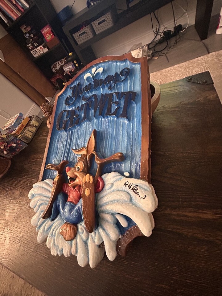 Splash Mountain Replica SIGNED BY BOB GURR "You May Get Wet" Sign | eBay