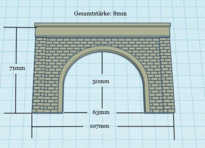 Tunnelportal Tunnel Spur N - 3D Druck PLA - Farbe Grau (8) | eBay.de