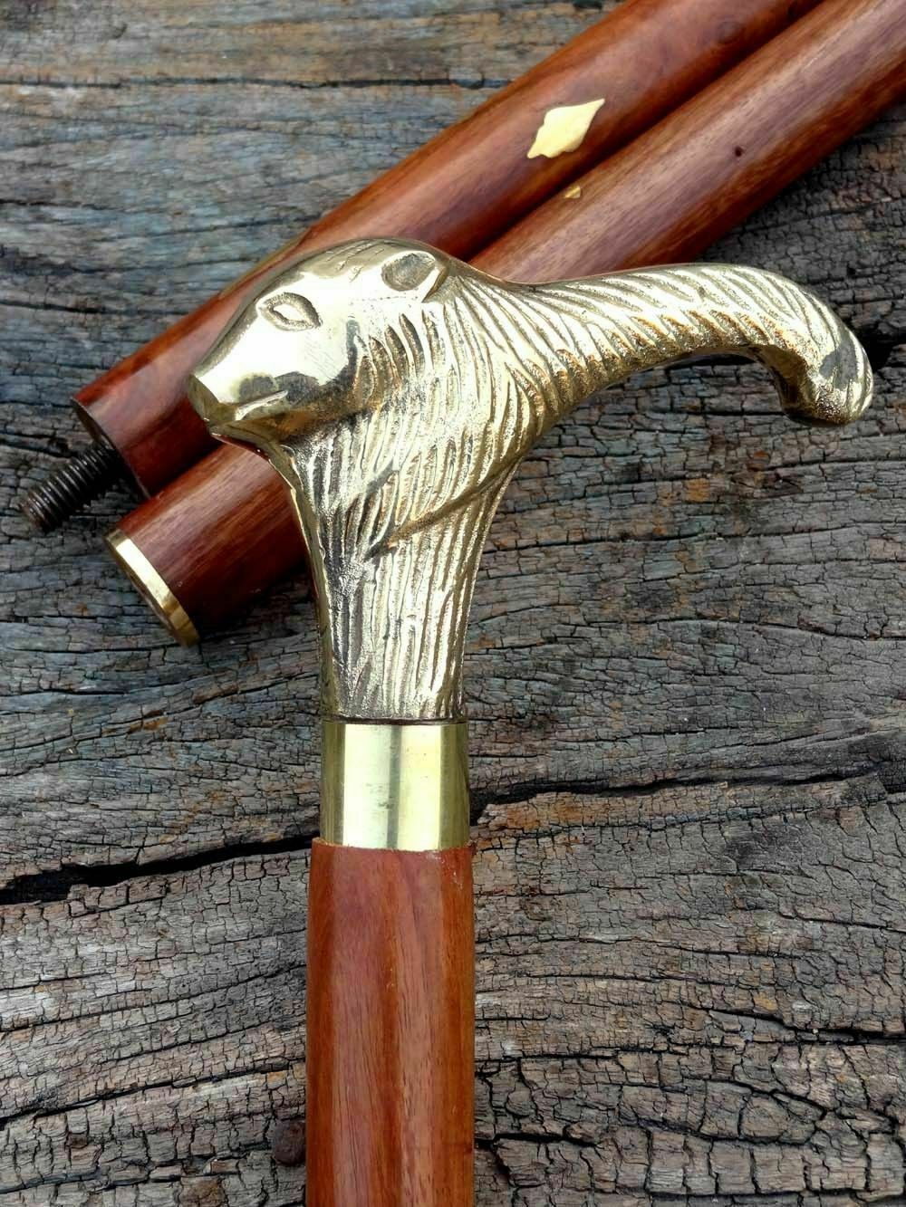 Solid Brass Designer Lion Head Handle Vintage Style W… - Gem